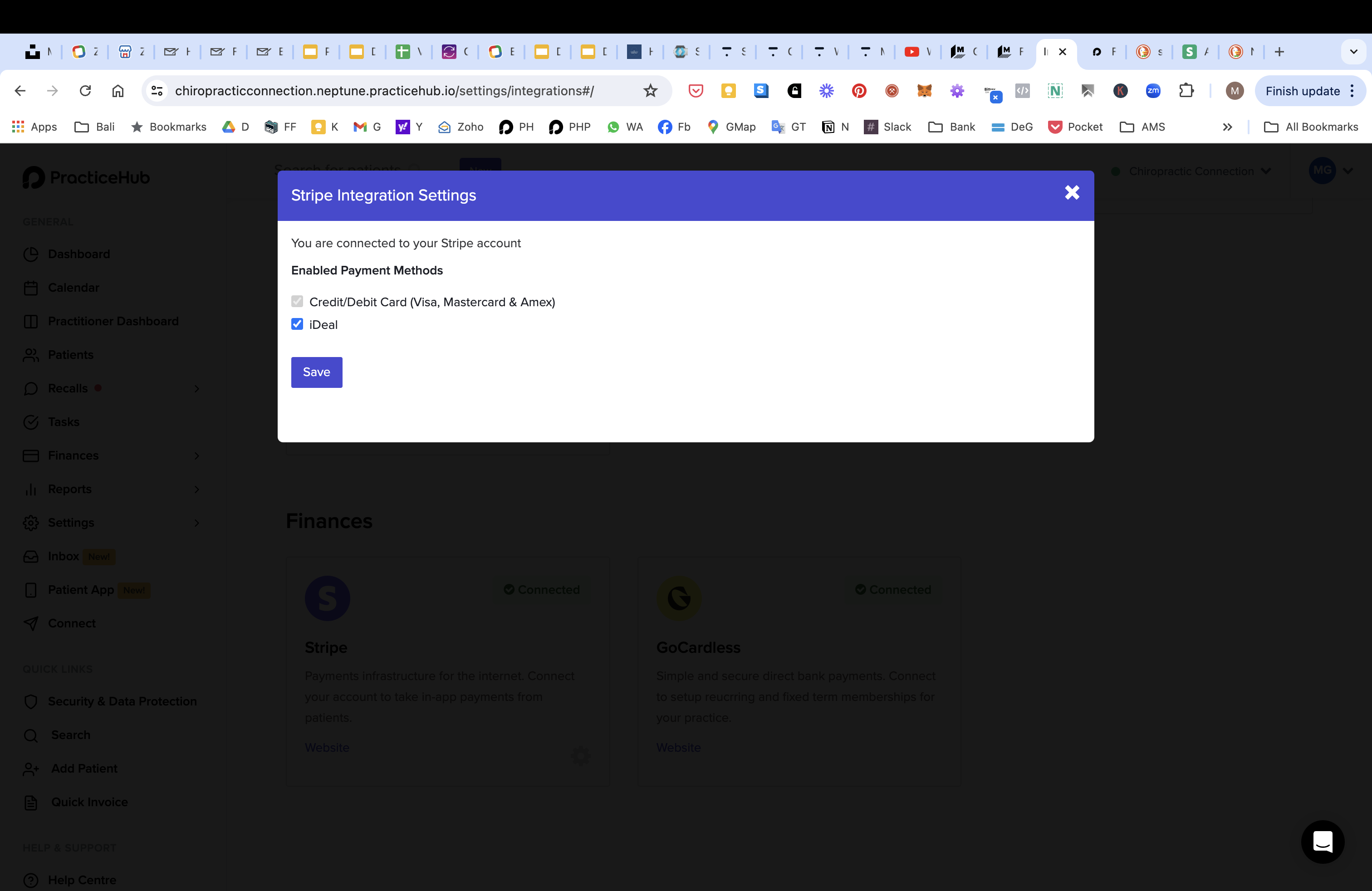 Stripe Ideal integration for Netherlands - PracticeHub