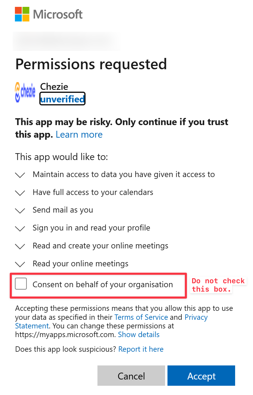 Microsoft/Outlook Calendar - Chezie