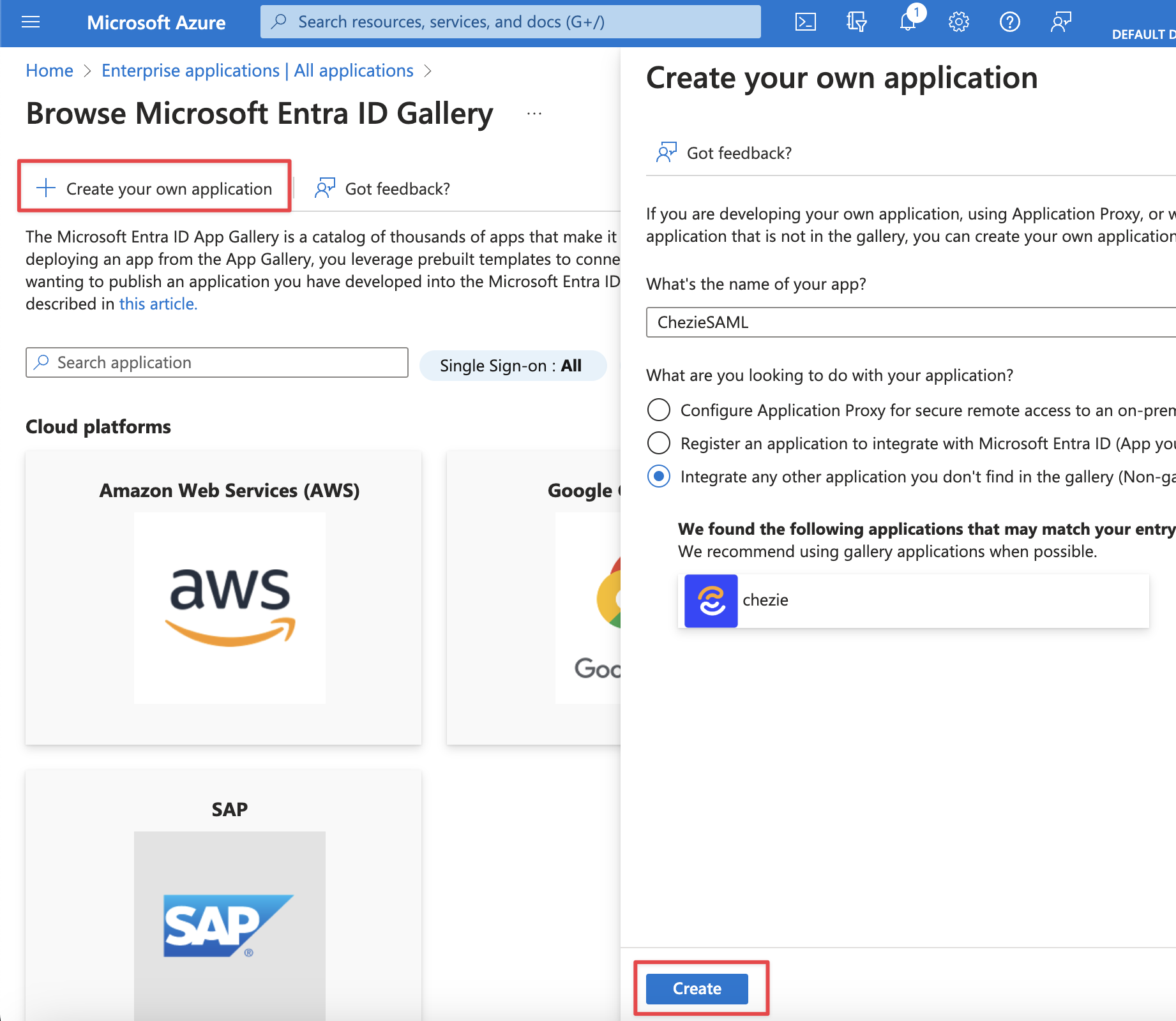 Azure (SAML) - Chezie