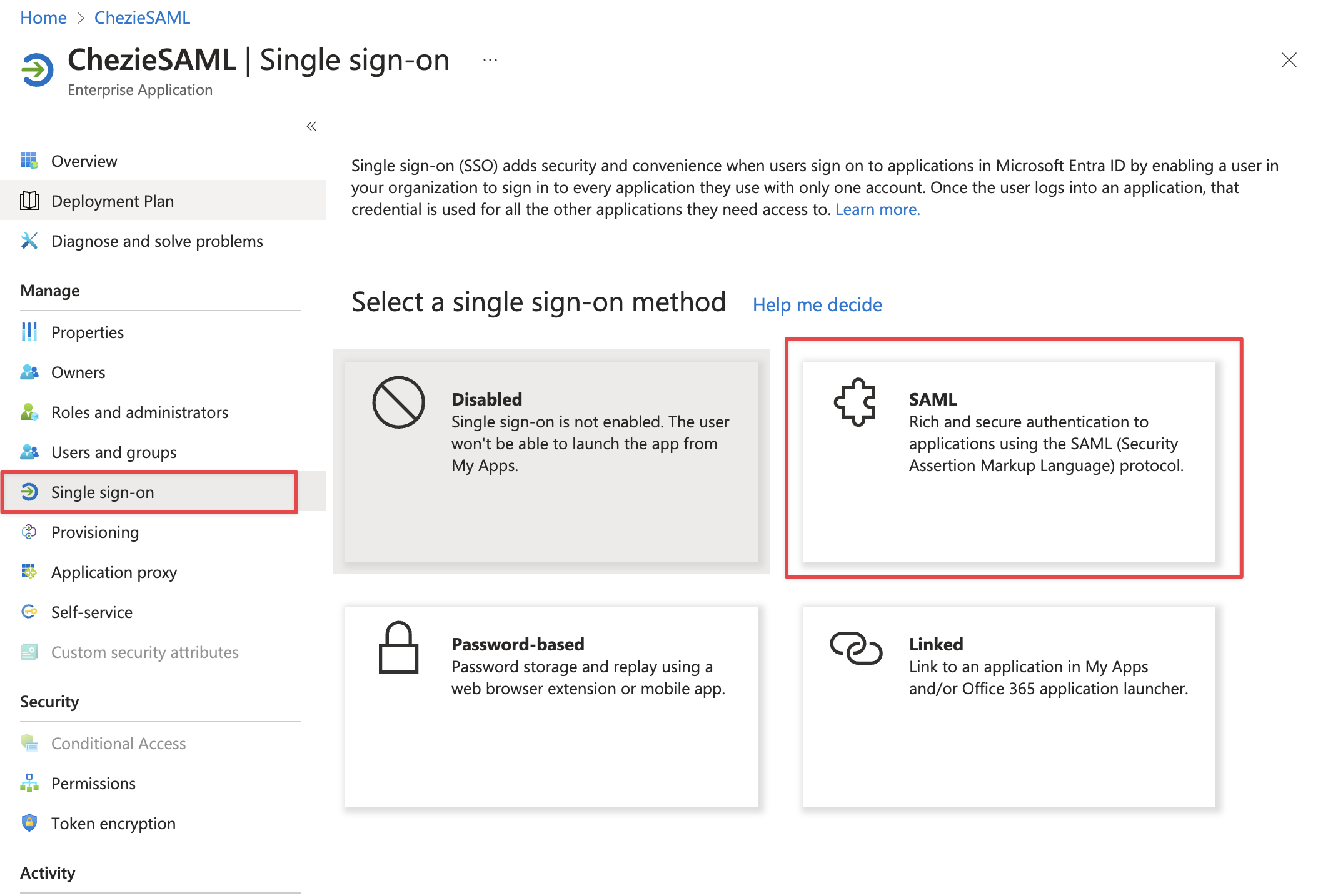 Azure (SAML) - Chezie