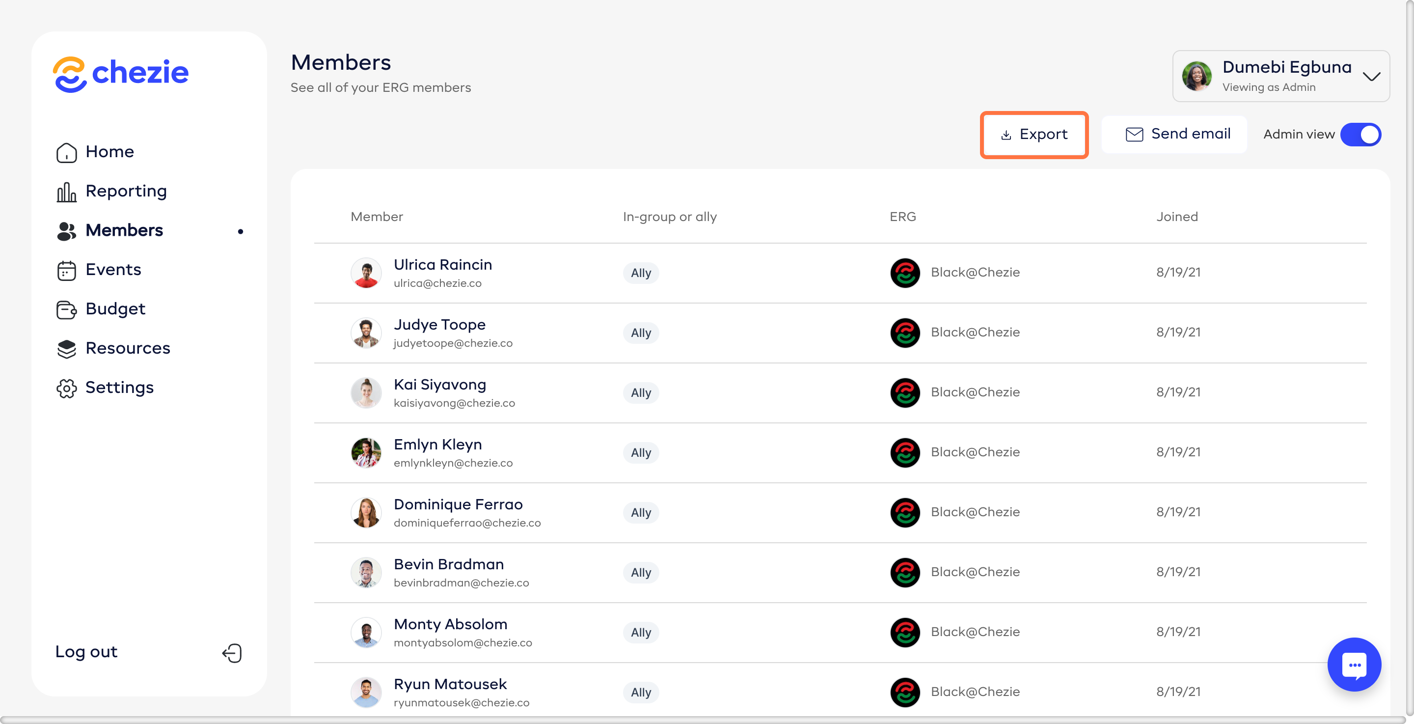 Export your Group membership list - Chezie