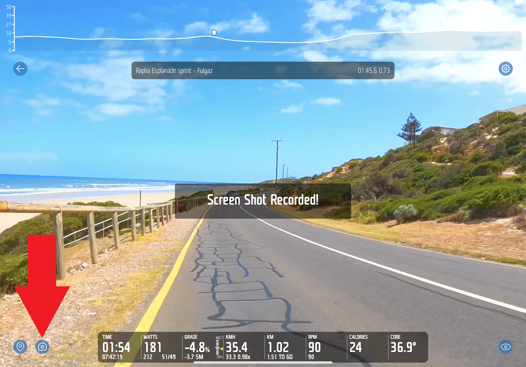 How to take a photo during your ride: Using the screenshot function ...