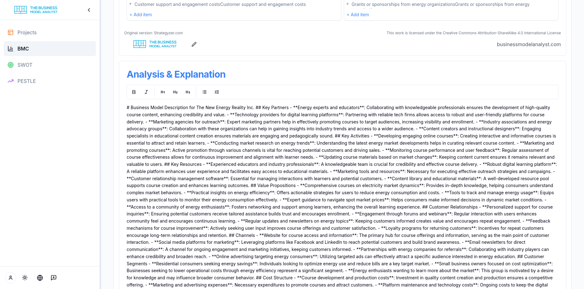 visualization issue - Business Canvas Generator