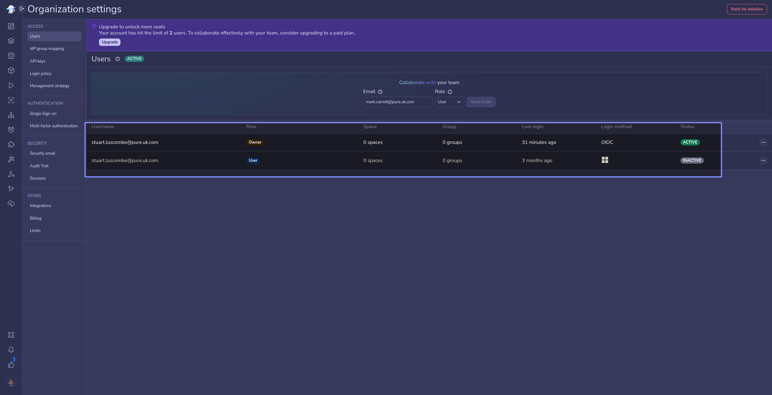 Ability to remove users directly from User Management - Spacelift