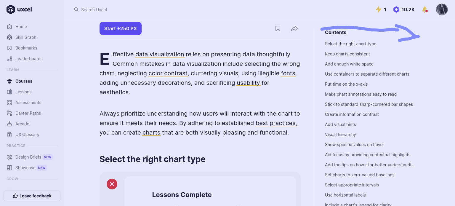 Lesson layout - Uxcel